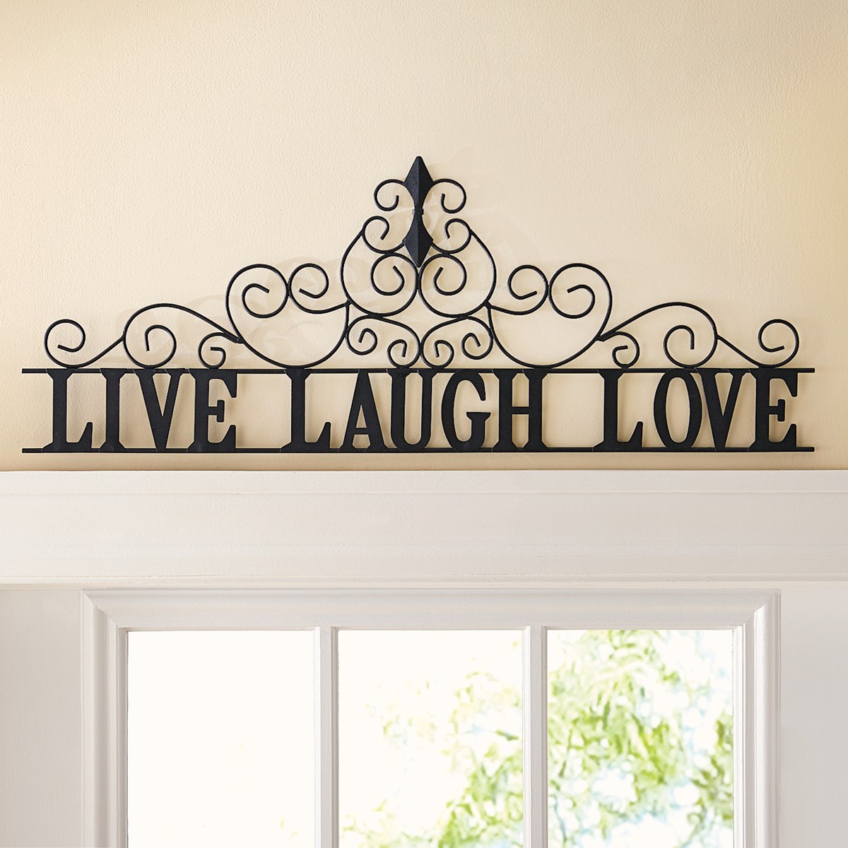 Scrolling Live Laugh Love Metal Wall Art | Collections Etc.