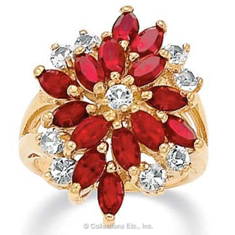 Red Marquise Crystal Cocktail Ring | Collections Etc.