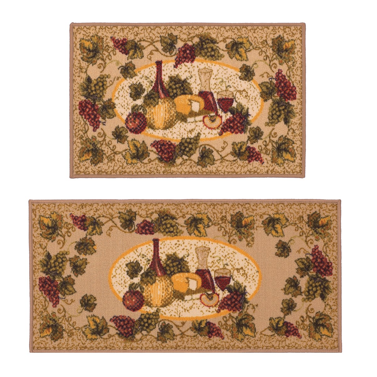 Chianti Wine Theme 2pc Kitchen Rug Set | Collections Etc.