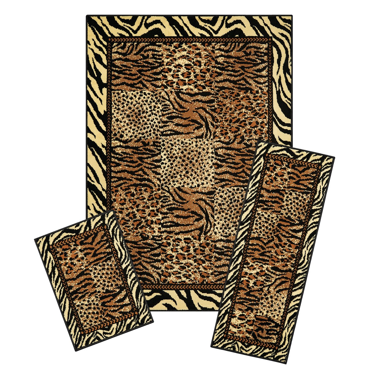 Safari Animal Print Rugs - Set of 3 | Collections Etc.
