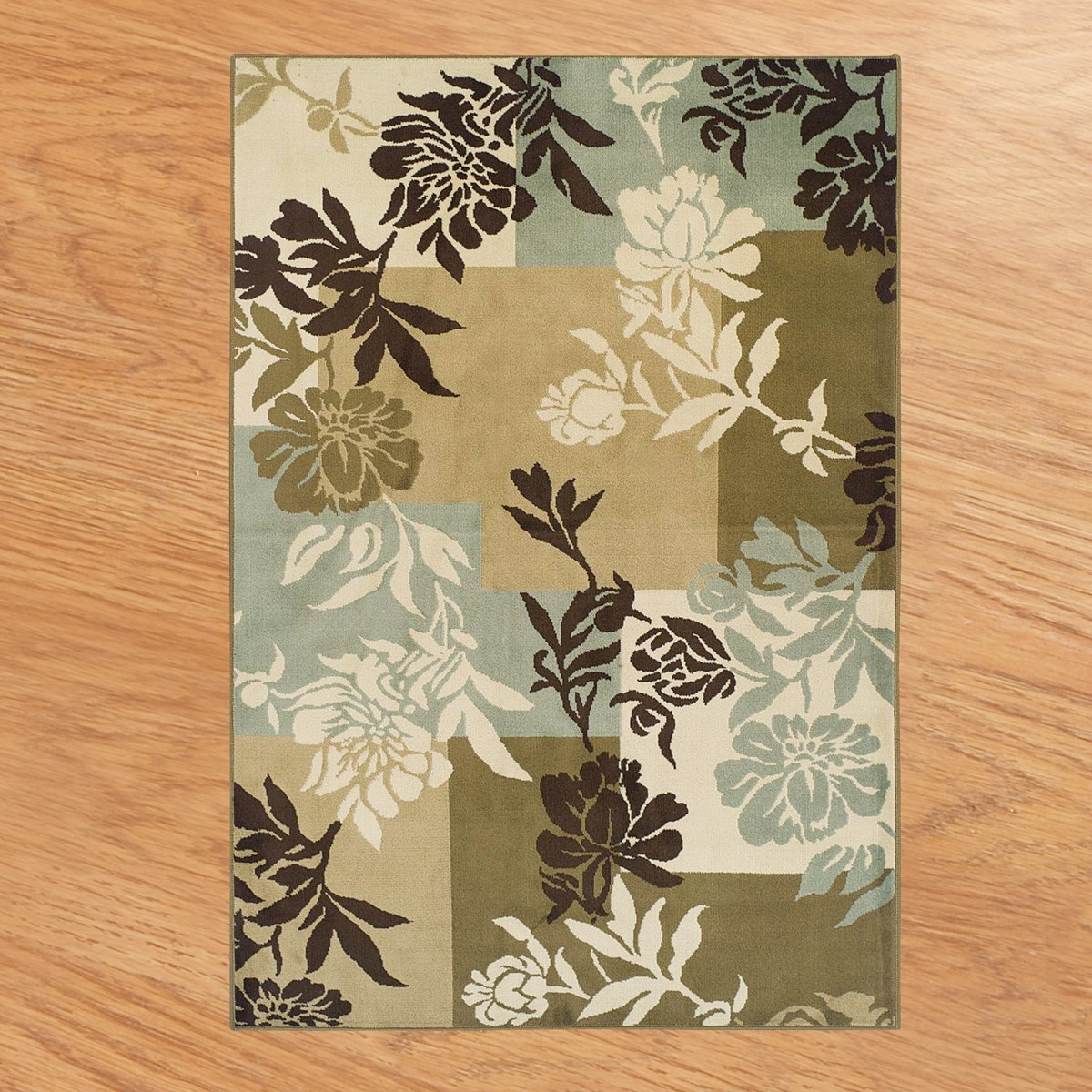 Modern Floral Boxes Accent Rug | Collections Etc.