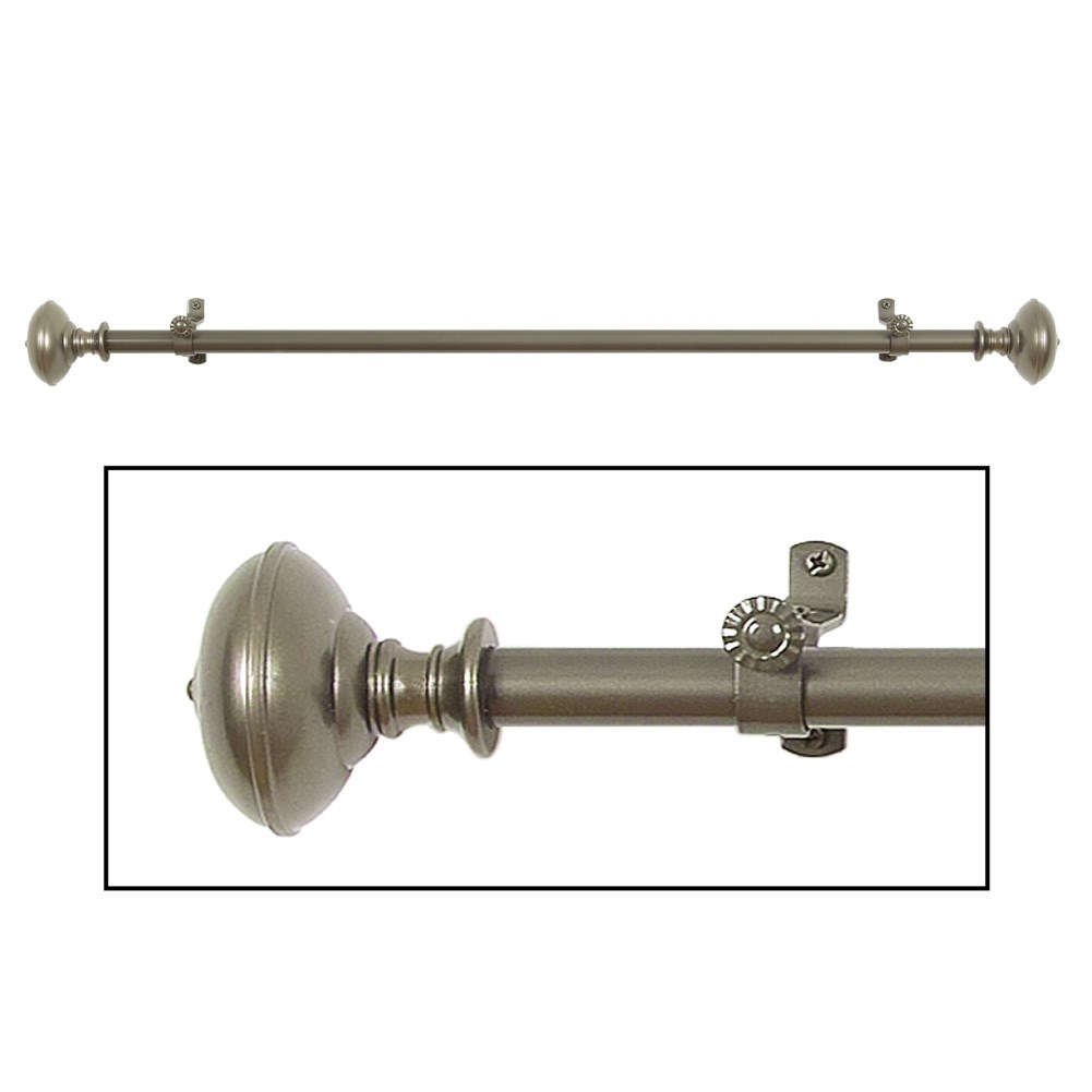 Othello Pewter Curtain Rod Set | Collections Etc.