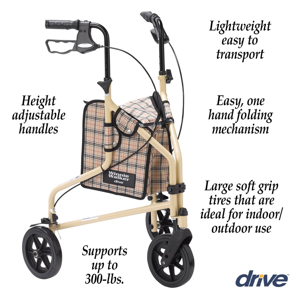 3-Wheel Aluminum Rollator Walker | Collections Etc.