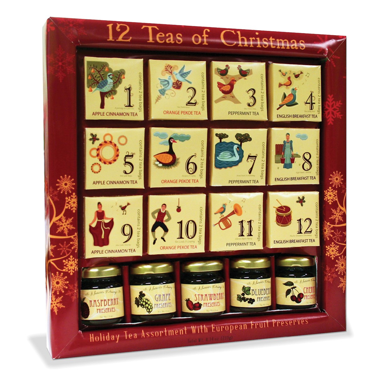 The 12 Teas of Christmas Gift Set with Preserves | Collections Etc.
