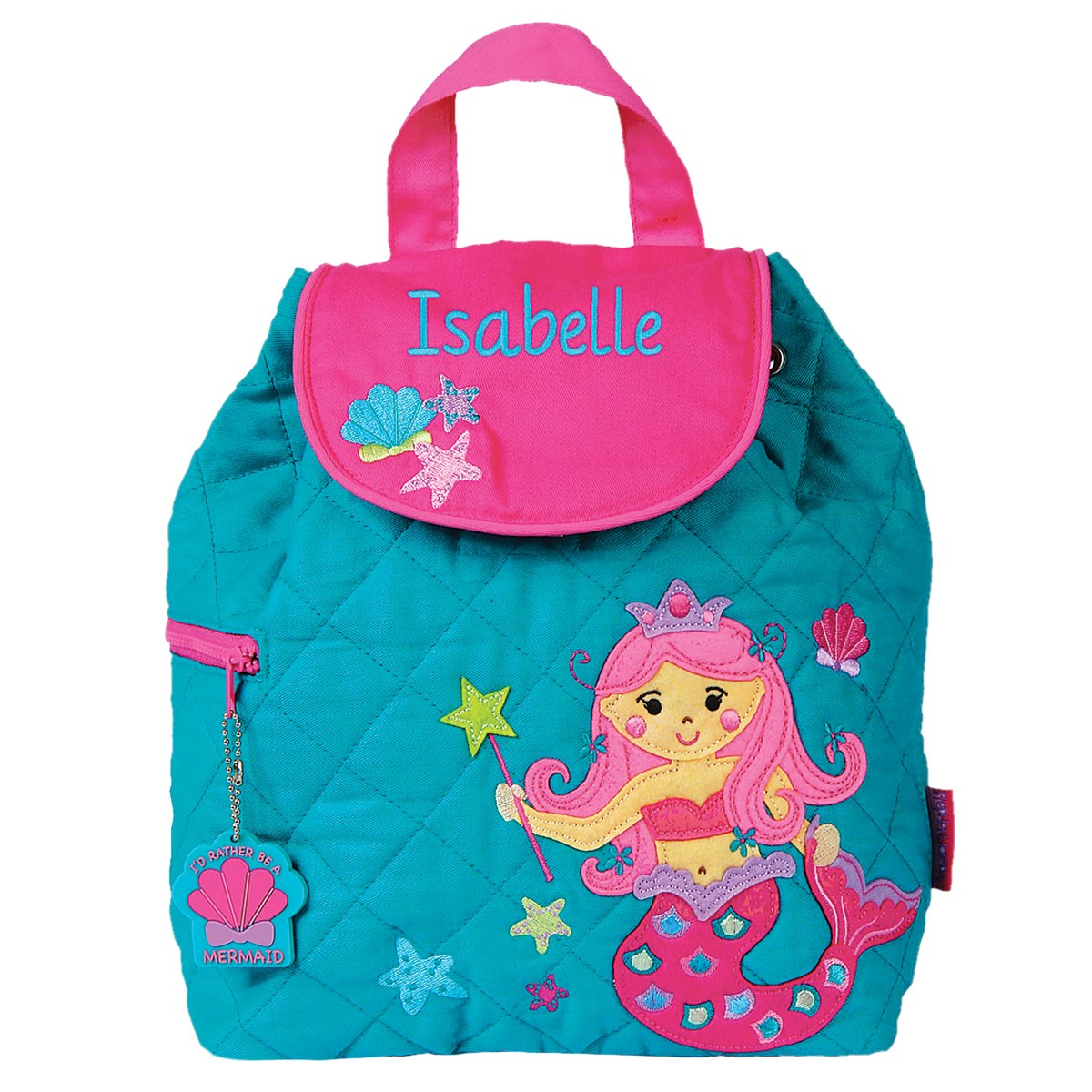 Personalized Cute Girls Mermaid Quilted Backpack | Collections Etc.