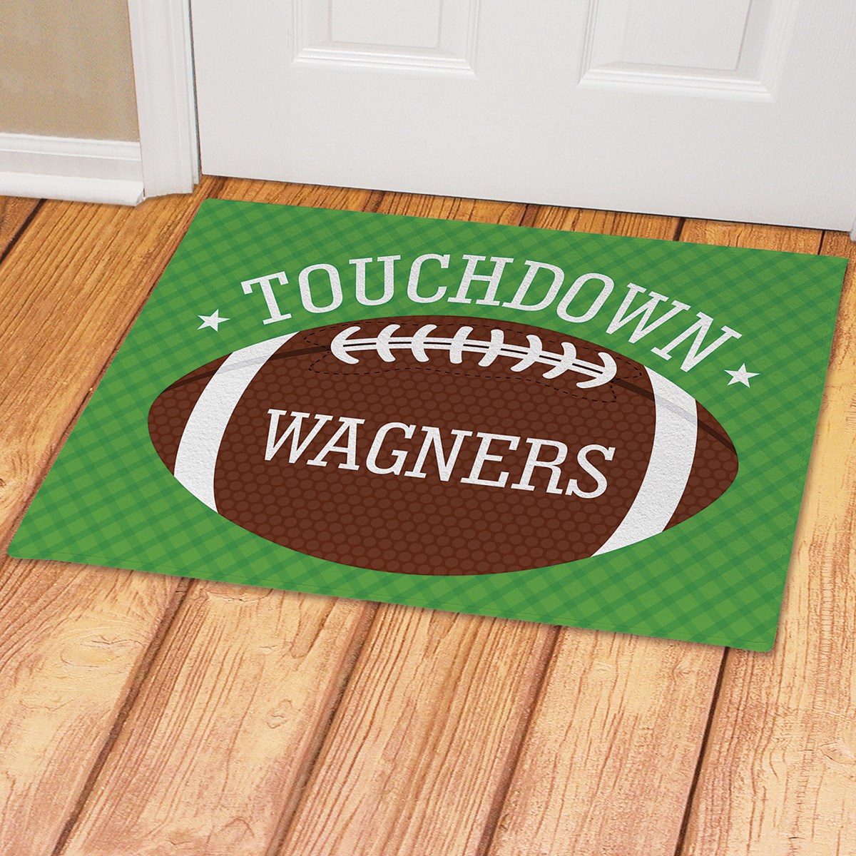 Personalized Family Name Football Touchdown Doormat | Collections Etc.