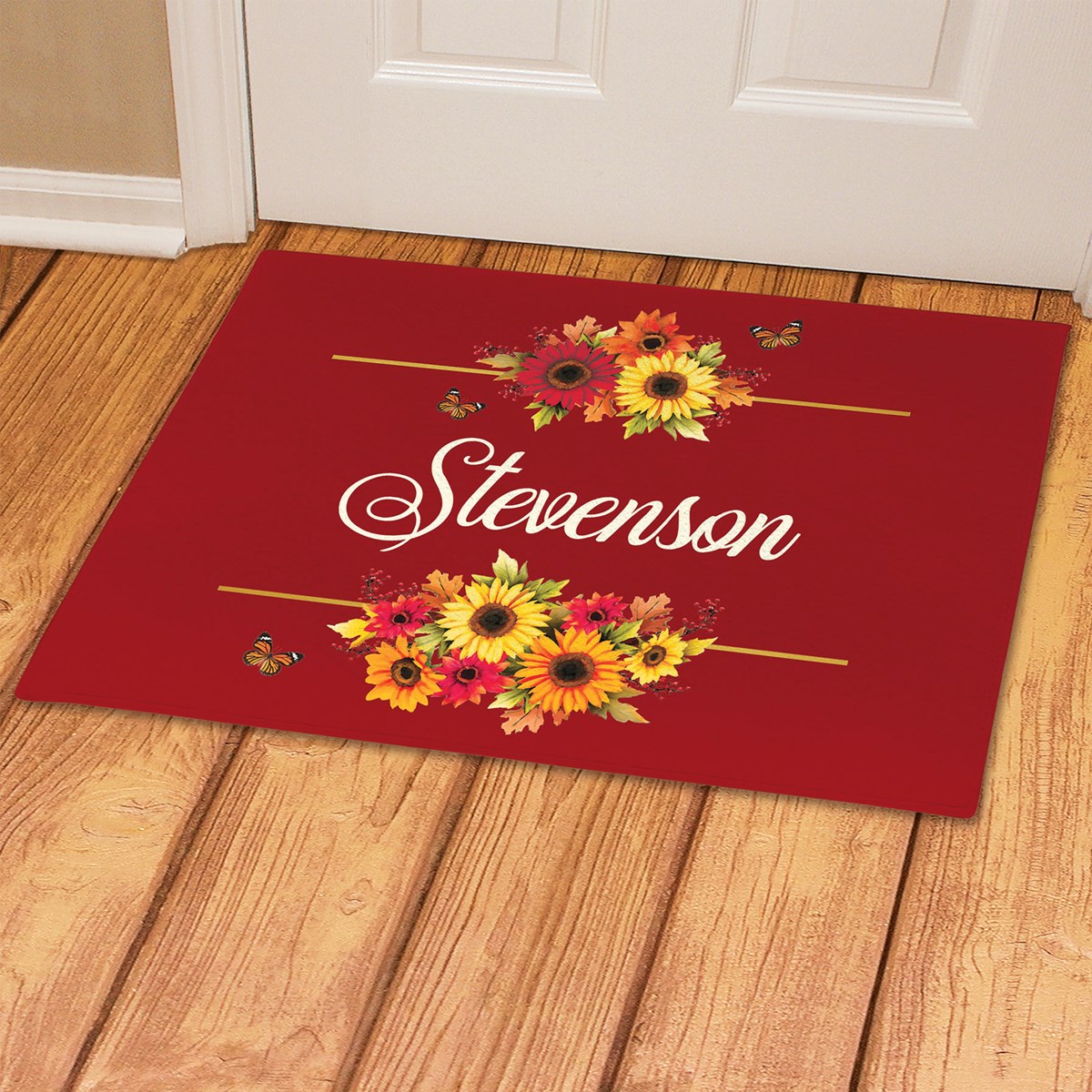 Personalized Skid-Resistant 18 x 24 Sunflower Door Mat | Collections Etc.