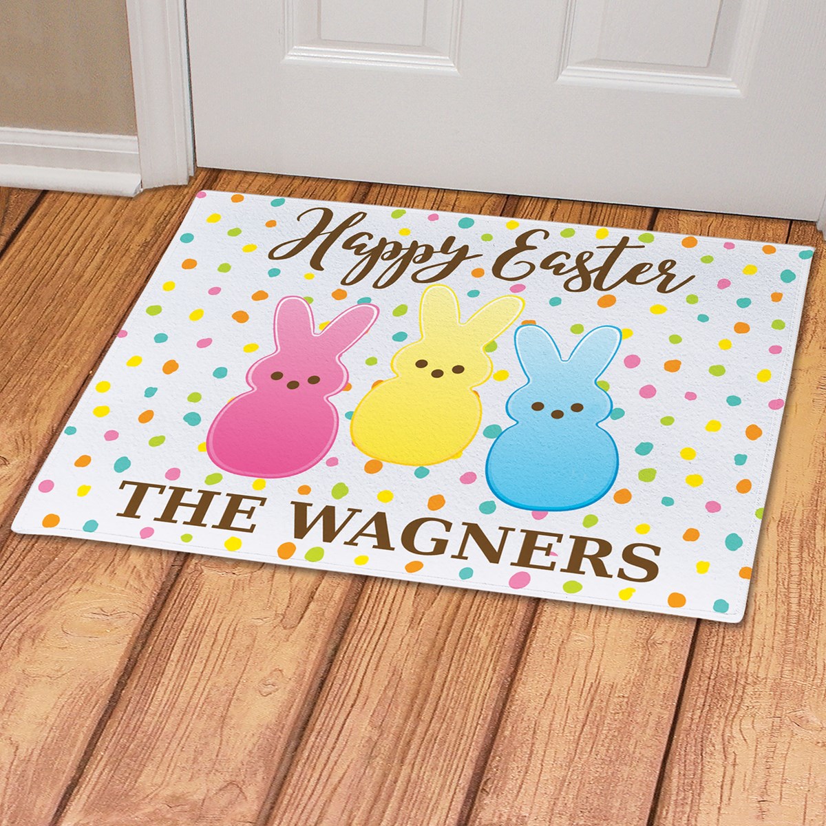 Happy Easter Personalized Family Name Door Mat | Collections Etc.