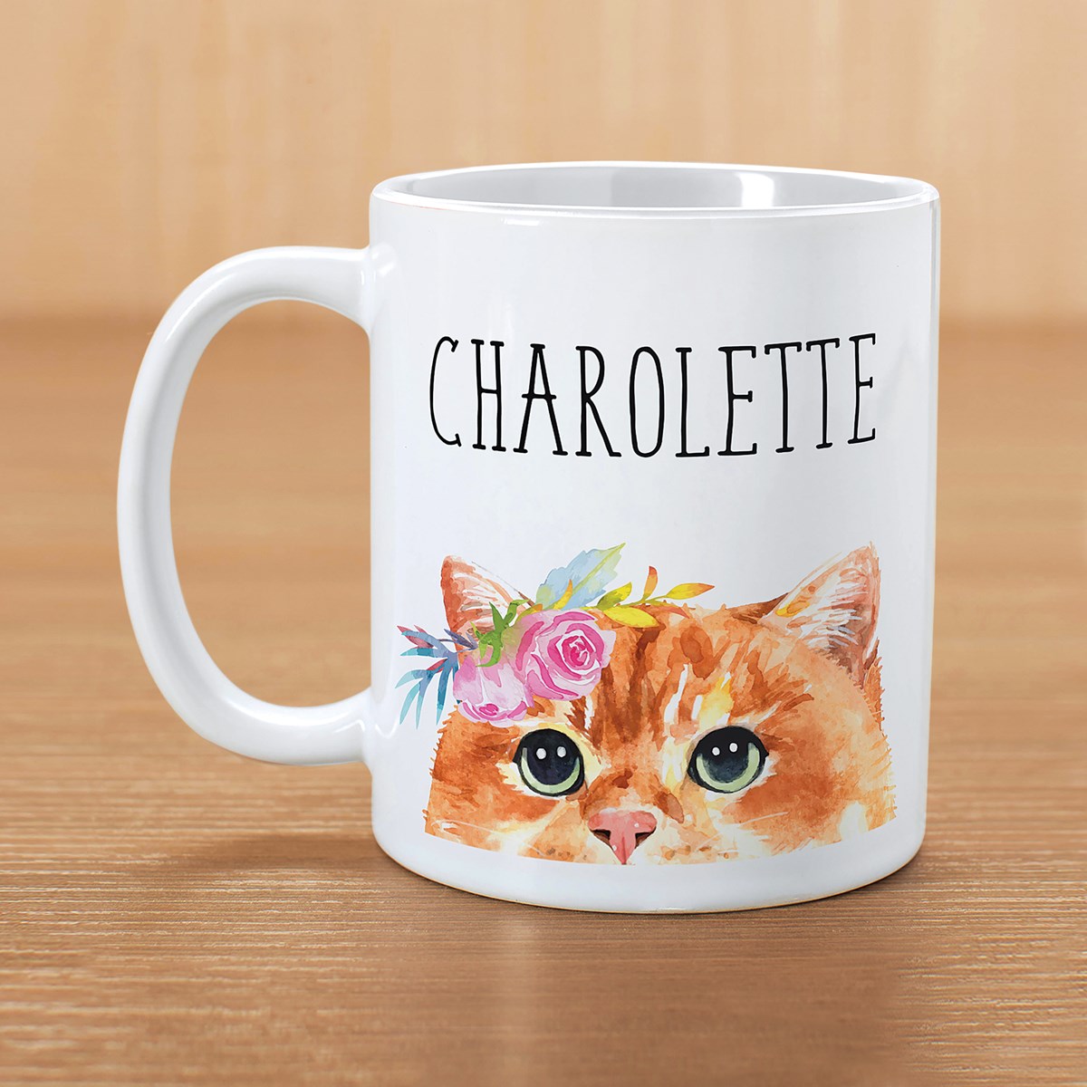 Personalized Peeking Cat Ceramic Coffee Mug | Collections Etc.