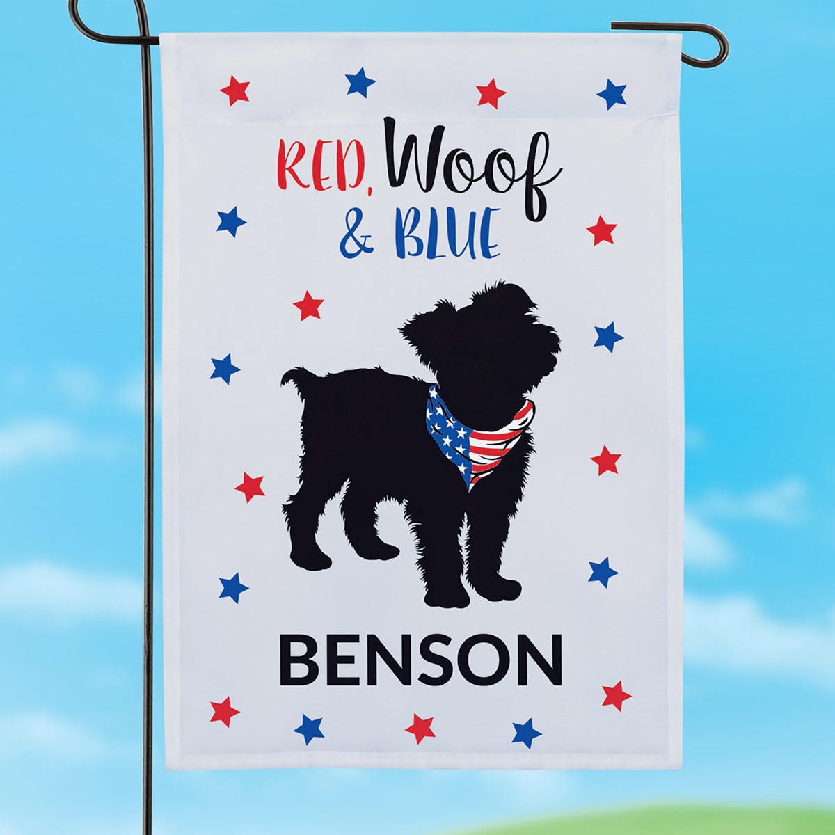 Personalized Patriotic Red Woof and Blue Yorkie Flag | Collections Etc.