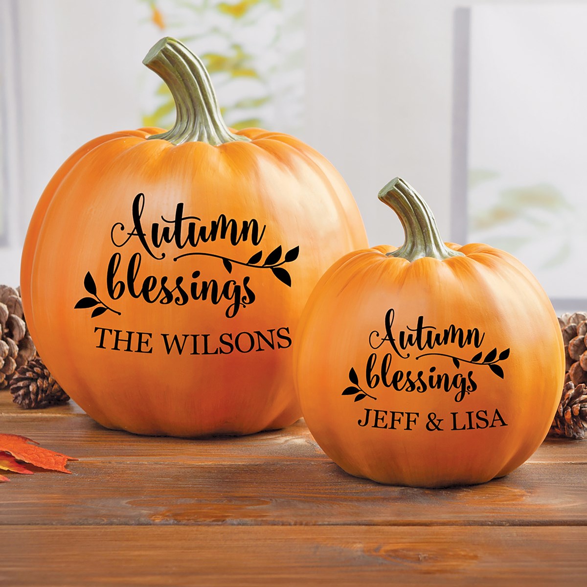 Personalized Autumn Blessings Pumpkin Decoration | Collections Etc.