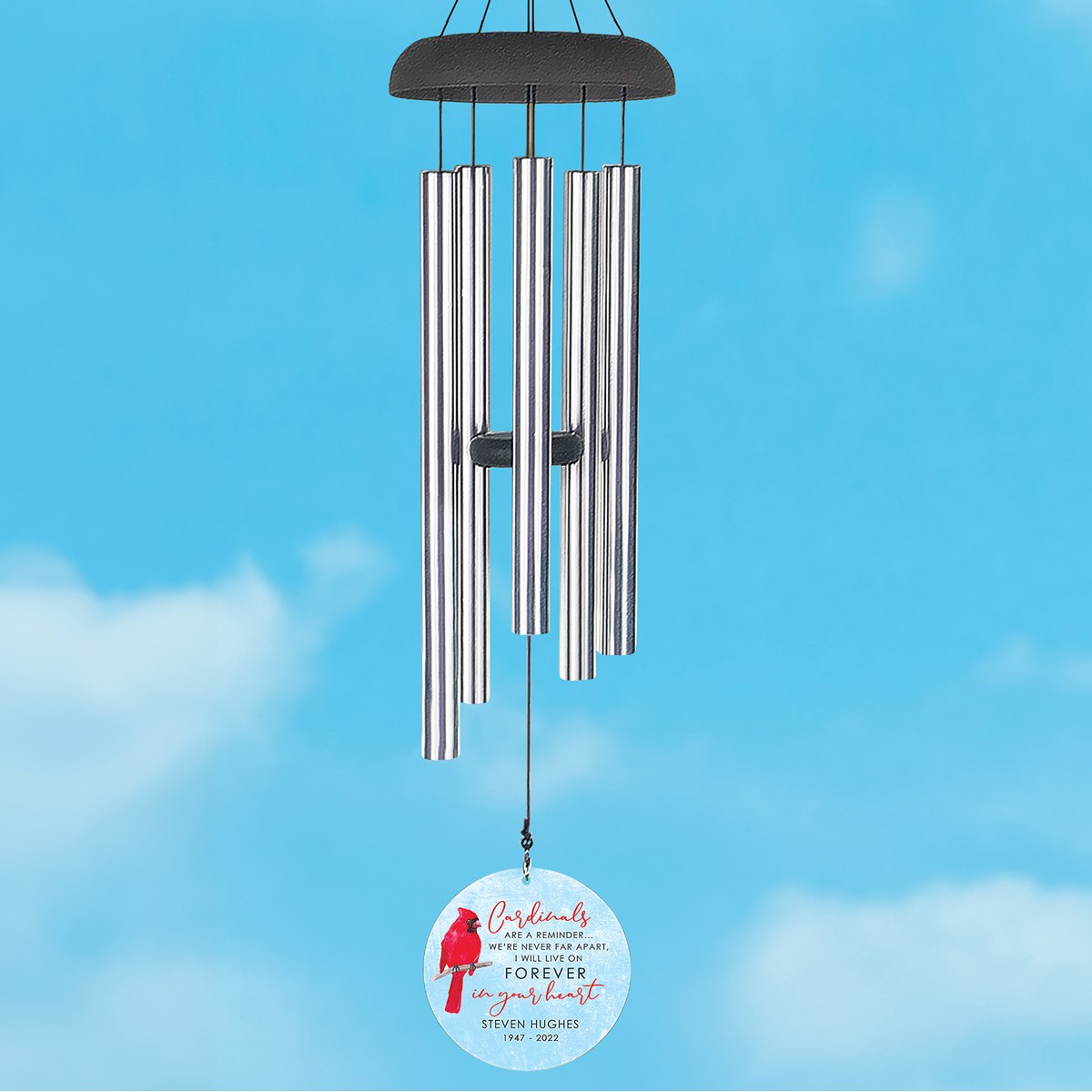 Personalized Cardinal Memorial Metal Windchime | Collections Etc.