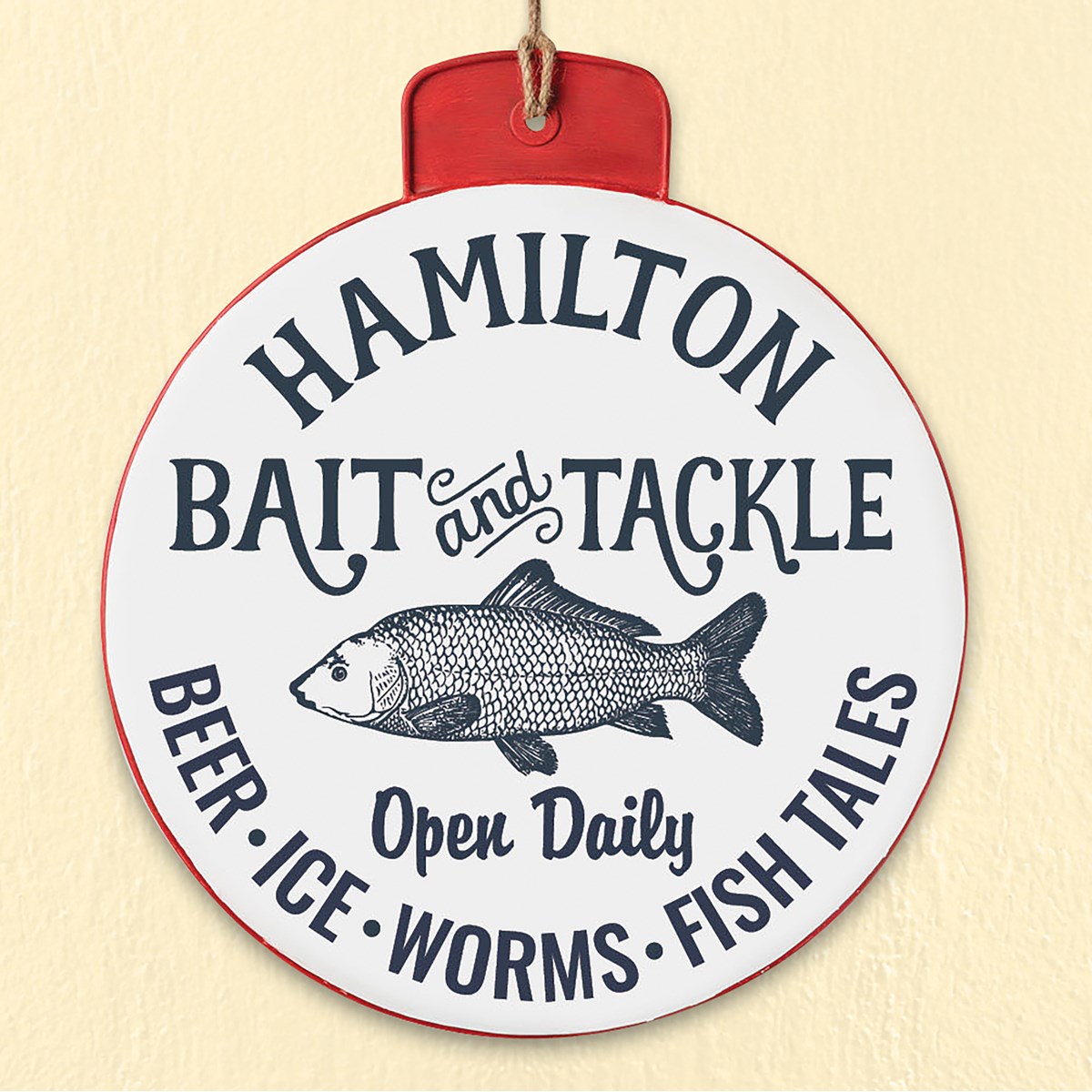 Personalized Bait and Tackle Metal Sign | Collections Etc.
