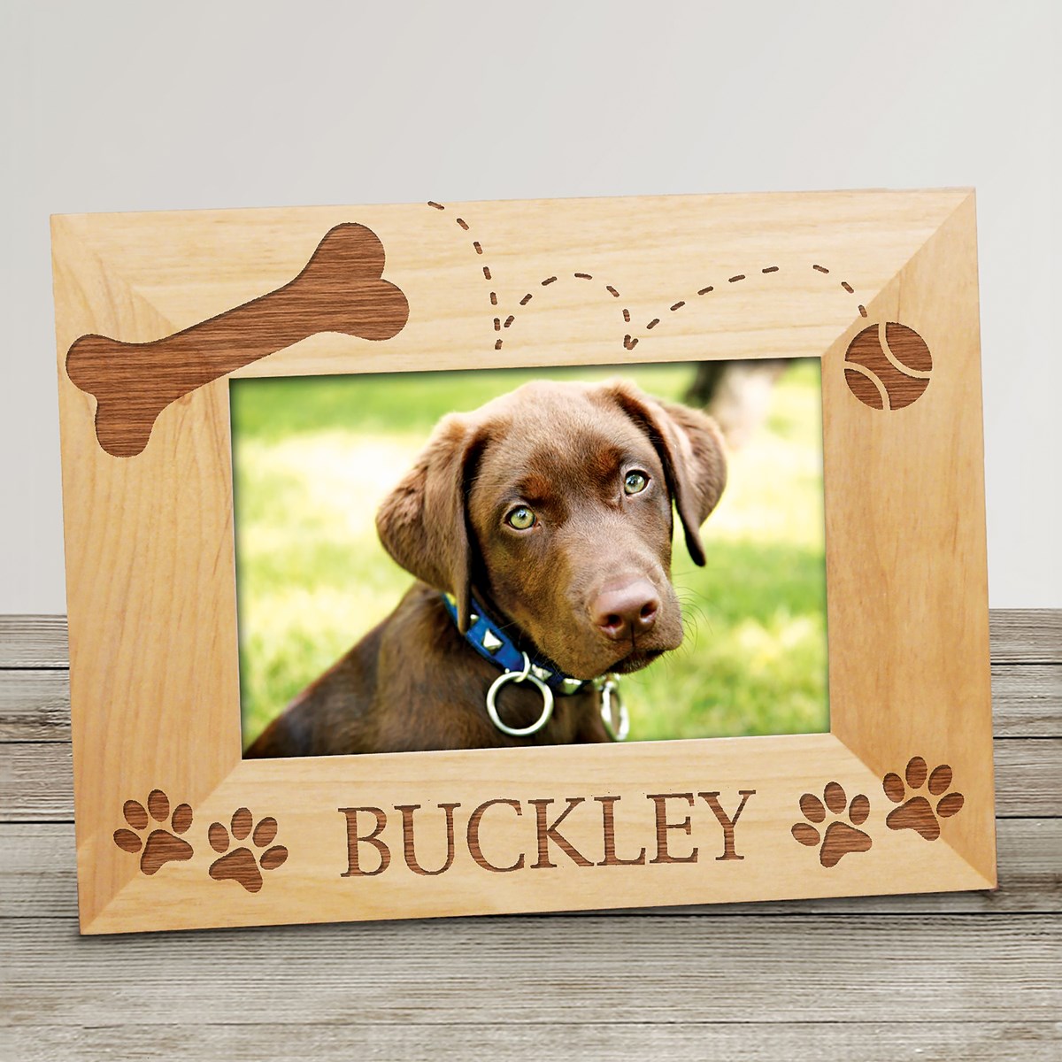 Personalized Dog Wooden Picture Frame | Collections Etc.