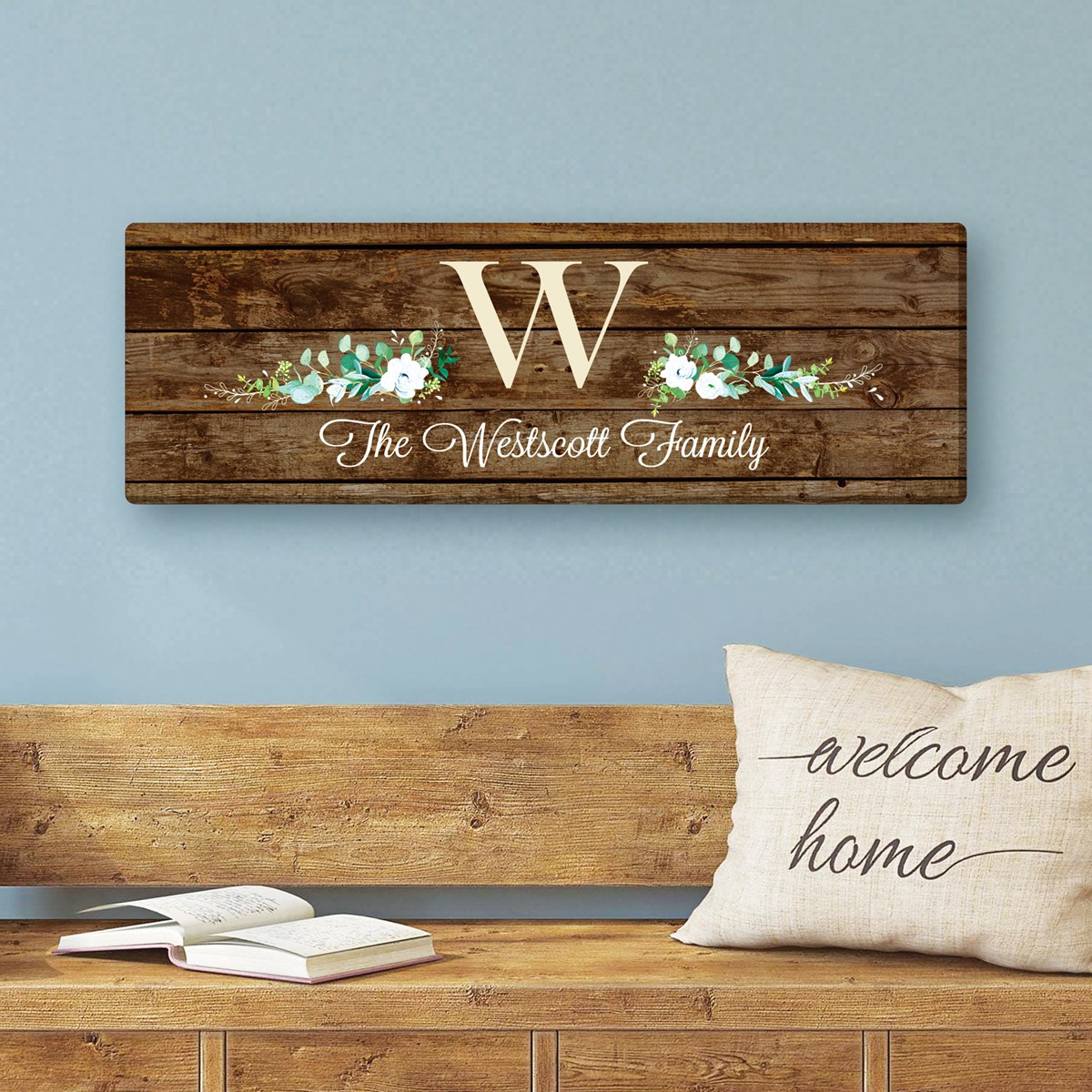 Personalized Family Rustic Wooden Wall Canvas | Collections Etc.
